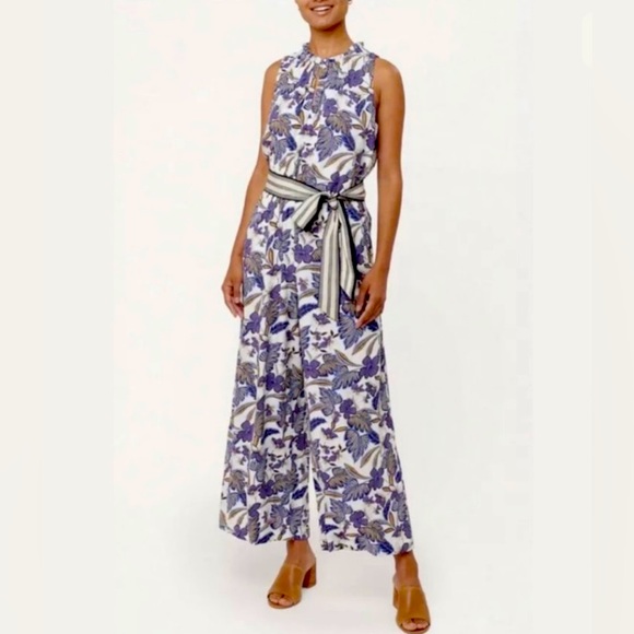 LOFT | Pants & Jumpsuits | Nwt Loft Lightweight Floral Print Jumpsuit ...
